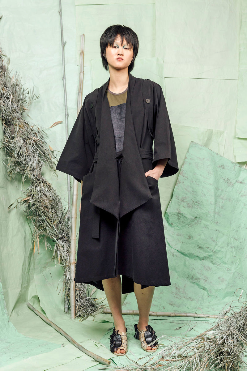 SL26 AKIYA KIMONO DETACH JACKET - ONYX – JUDE Modern Artisan Fashion