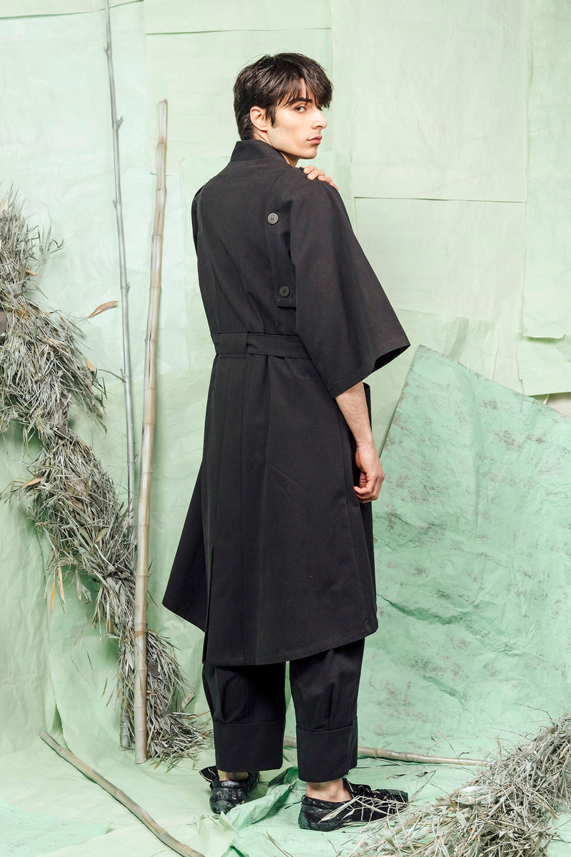 SL26 AKIYA KIMONO DETACH JACKET - ONYX – JUDE Modern Artisan Fashion